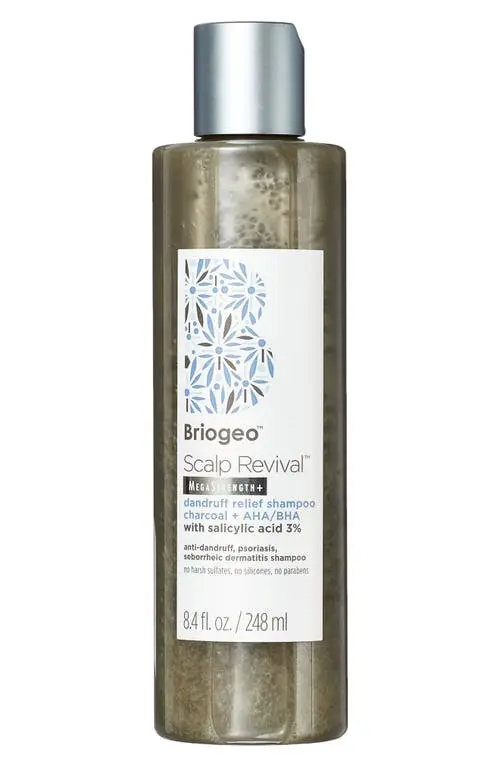 BRIOGEO Scalp Revival™ Megastrength+ Dandruff Relief Shampoo Charcoal + Aha/bha With Salicyic Acid 3% - No Color