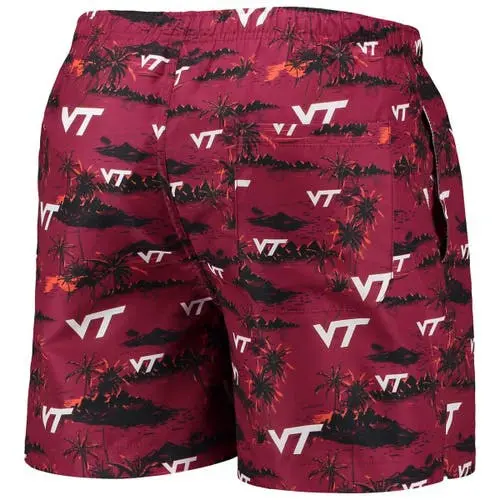 FOCO Virginia Tech Hokies Island Palm Swim Trunks