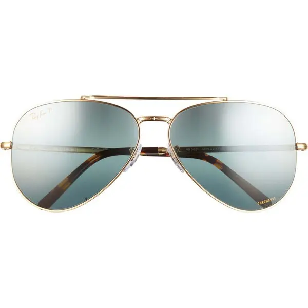 Ray-ban Aviator Polarized Sunglasses - Legend Gold/polar Grad Blue
