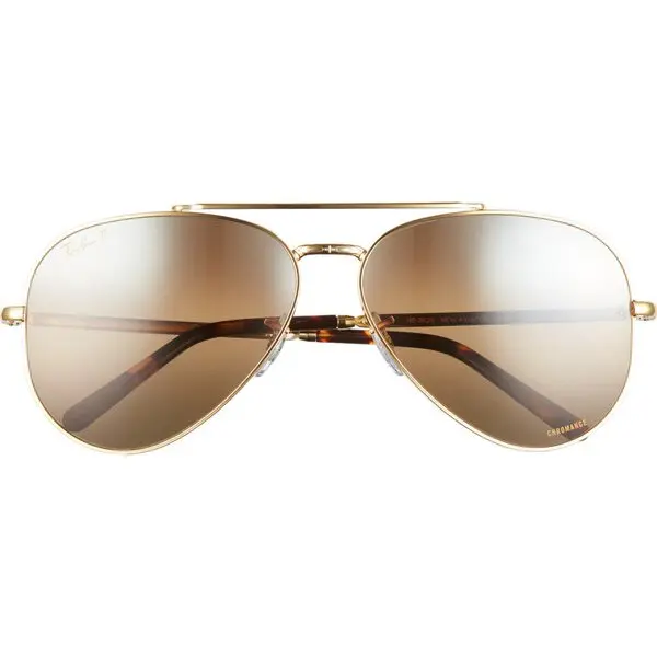 Ray-ban Aviator Polarized Sunglasses - Legend Gold/polar Grad Brown