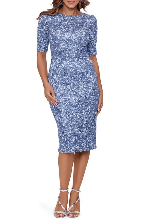 XSCAPE EVENINGS Sequin Embroidered Body-con Cocktail Dress