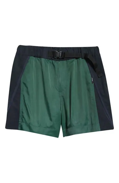 Sacai Belted Colorblock Twill Shorts