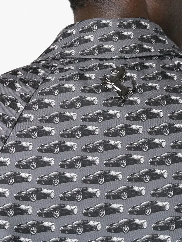 FERRARI Graphic-print Single-breasted Coat