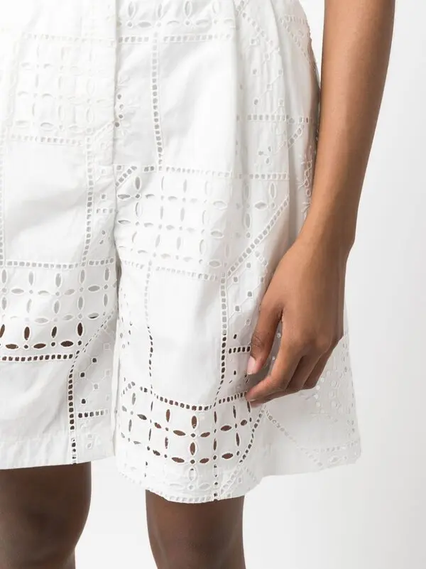 MSGM Perforated Cotton Shorts