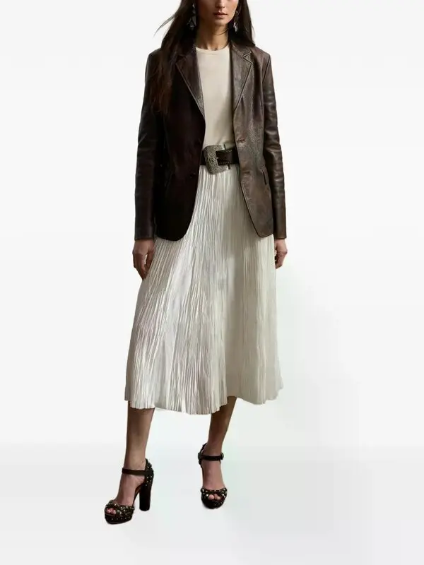 Ralph Lauren Pleated Midi Skirt - White