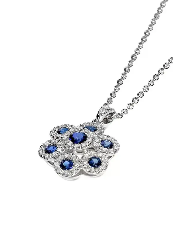 LEO PIZZO 18k White Gold Augusta Sapphire And Diamond Necklace