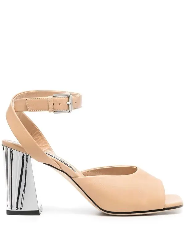 SERGIO ROSSI Metallic-heel Sandals