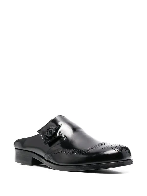 Stefan Cooke Side Button-Detail Mules In Black - 35% Off