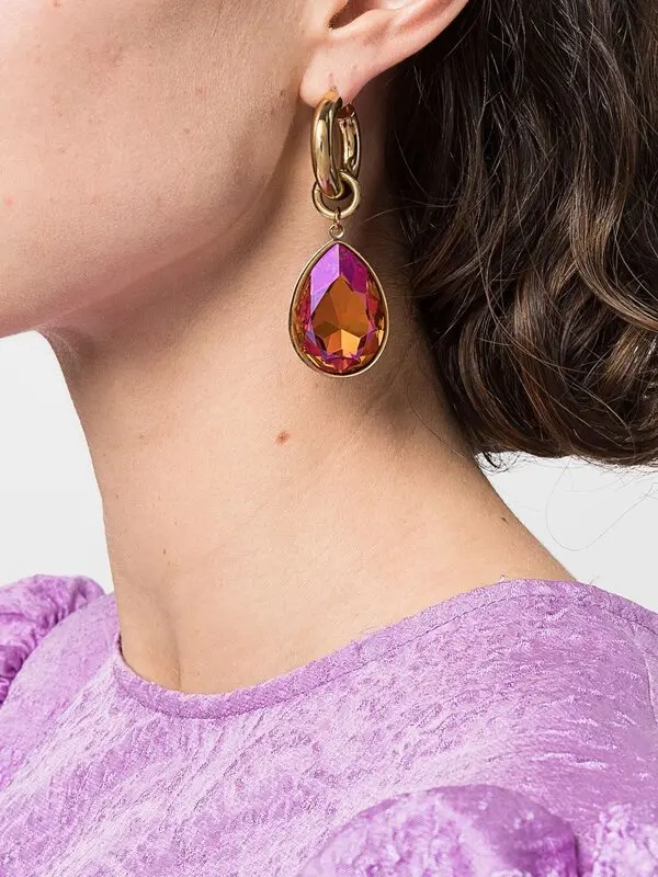 Mounser Sunrise Crystal-drop Hoop Earring