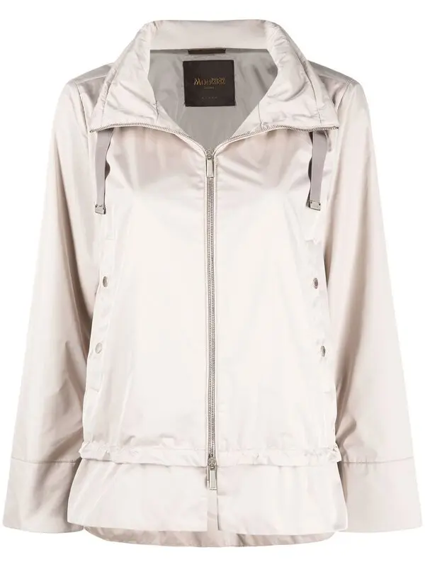 MOORER Zip-up Hooded Jacket - Neutrals