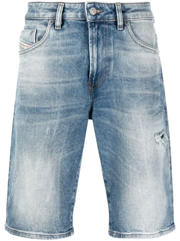 DIESEL® Distressed Straight-leg Denim Shorts