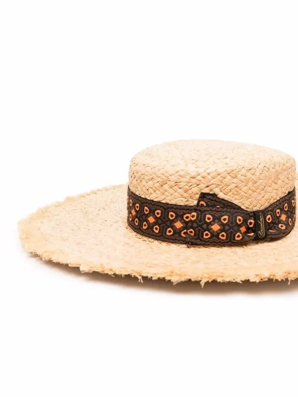 Borsalino Mia Printed-band Straw Hat