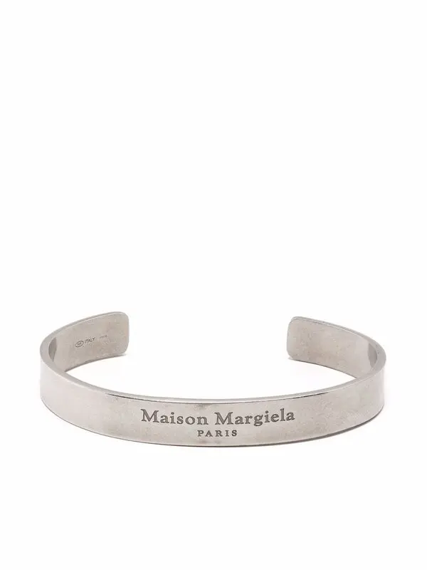 MAISON MARGIELA Chunky Logo-engraved Cuff Bracelet - Silver
