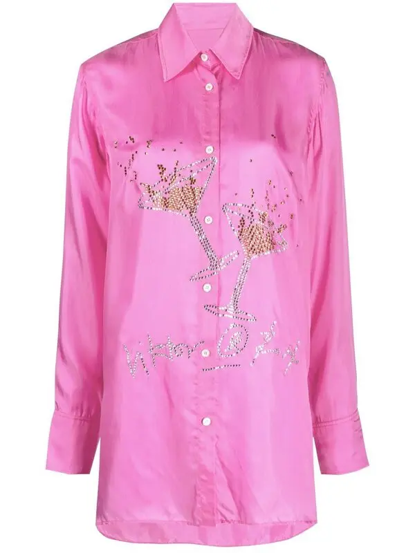 Viktor & Rolf Business Affairs Crystal- Embellished Shirt - Pink