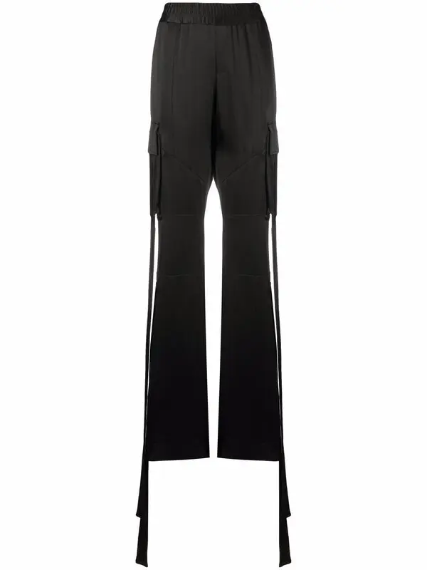 Balmain Satin Cargo Trousers - Black