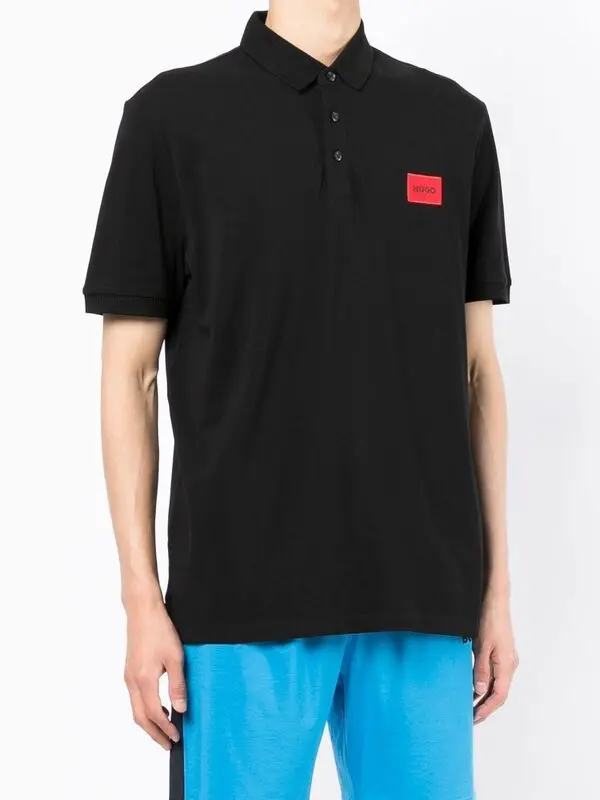 Hugo Dereso222 Logo-patch Polo Shirt - Black