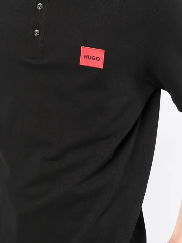Hugo Dereso222 Logo-patch Polo Shirt - Black