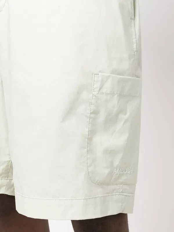 AMBUSH Elasticated Waist Cotton Bermuda Shorts - Green