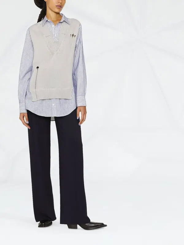 MAISON MARGIELA Layered Knit-detail Shirt
