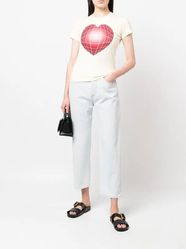 DIESEL® T-sli-c2 Grid Heart-print T-shirt