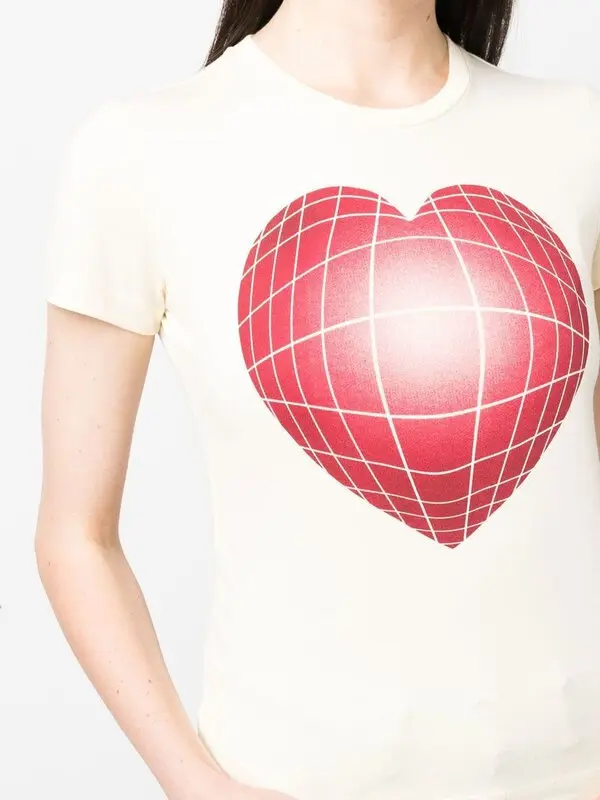 DIESEL® T-sli-c2 Grid Heart-print T-shirt