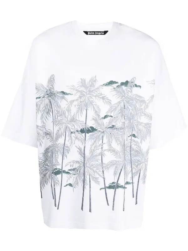 Palm Angels Palm Tree-print T-shirt - White