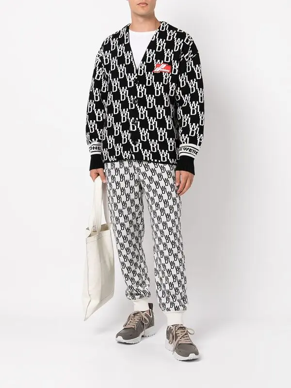 We11Done Monogram V-neck Cardigan