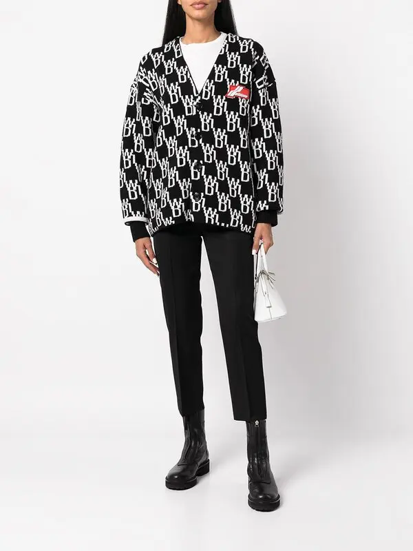 We11Done Monogram V-neck Cardigan