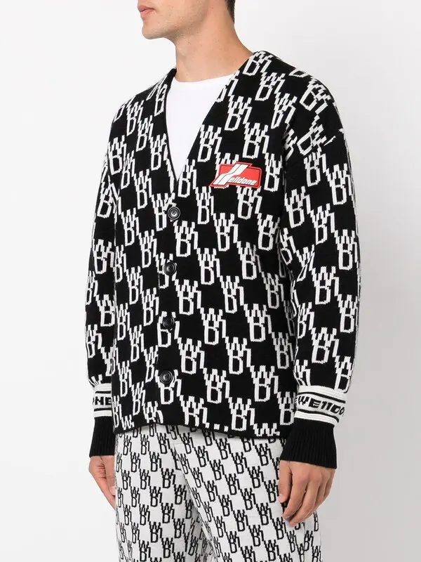 We11Done Monogram V-neck Cardigan
