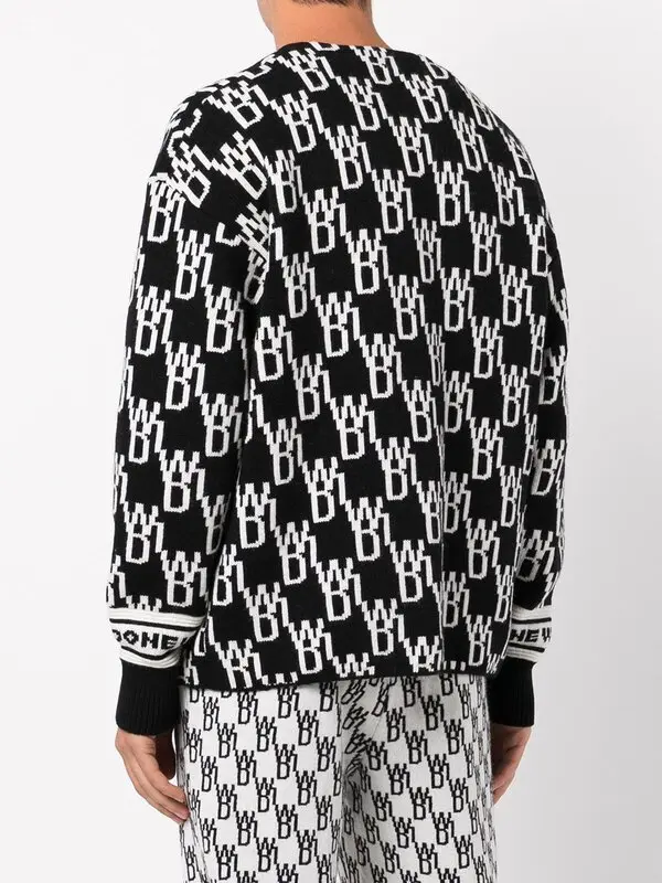 We11Done Monogram V-neck Cardigan