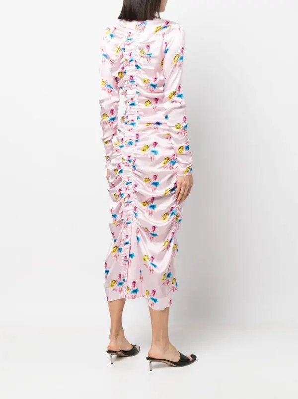 GANNI Draped Satin Dress