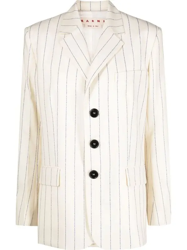 Marni Striped Virgin Wool Blazer