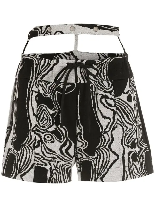 GLORIA COELHO Corpo Virtual Belted Shorts