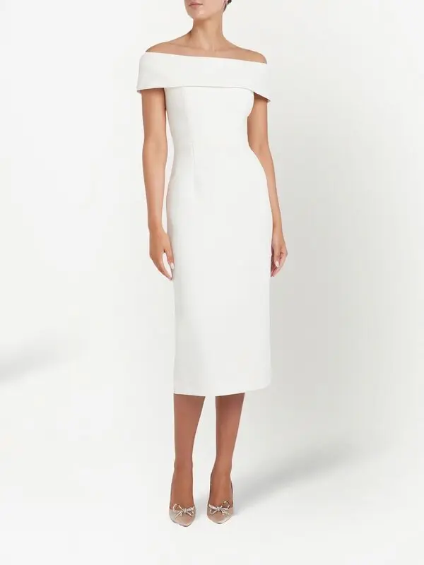 Rebecca Vallance Amore Off-shoulder Midi Dress - White