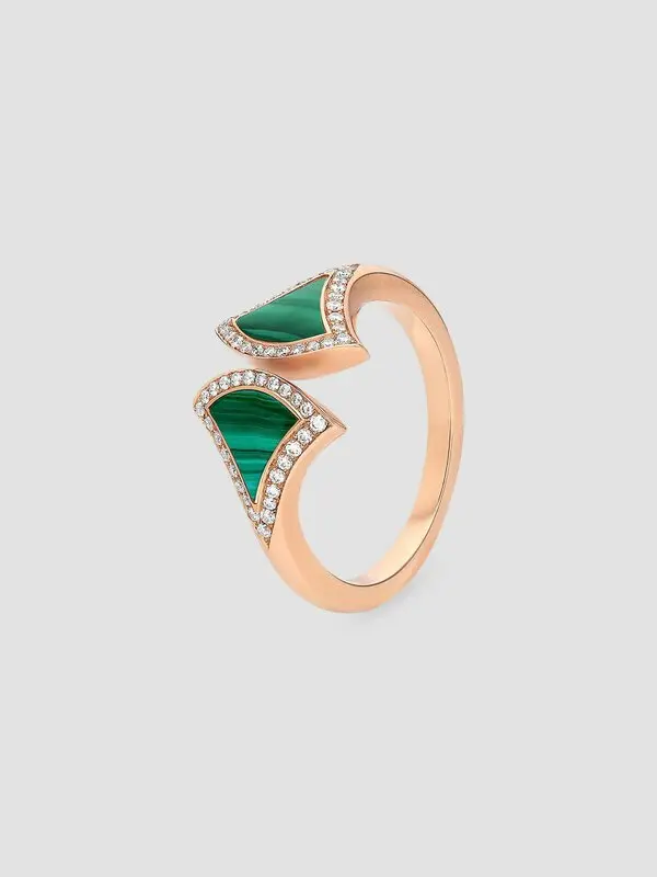 BVLGARI Divas' Dream 18k Rose Gold & Diamond Ring - Malachite