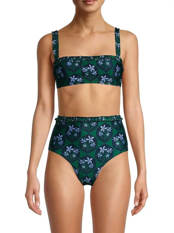 Agua Bendita Alegria Olmo Ruffled Bikini Top
