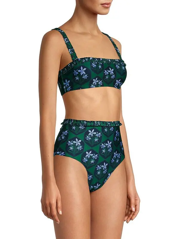Agua Bendita Alegria Olmo Ruffled Bikini Top