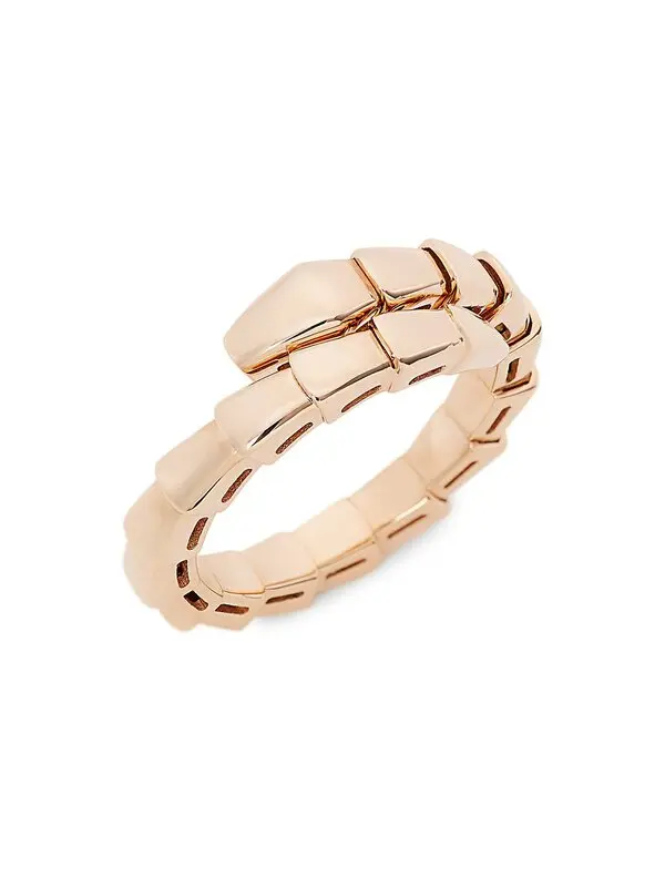 BVLGARI Serpenti Viper 18k & Pavè Ring - Pink Gold