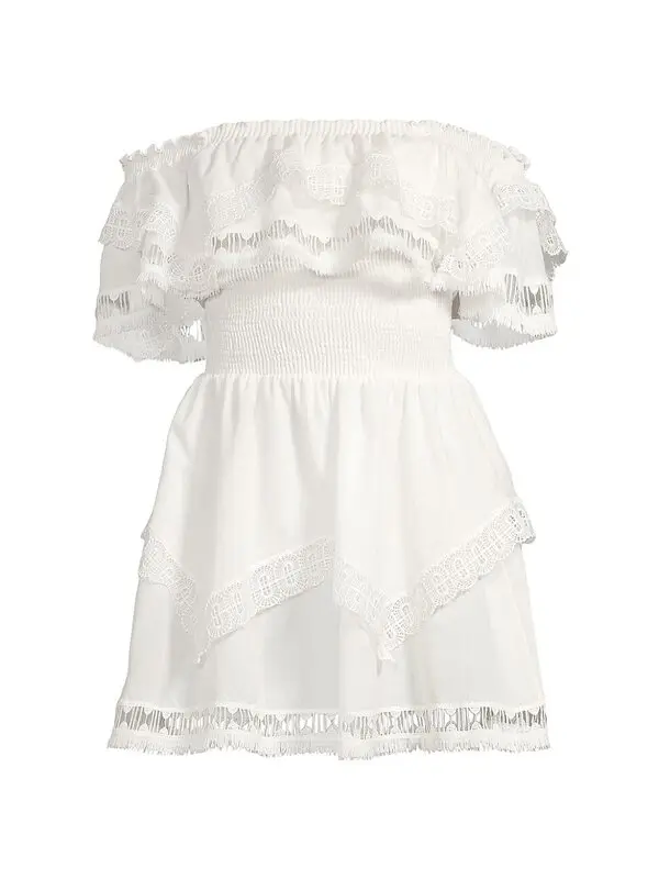 Peixoto Wyatt Lace-trim Dress - White