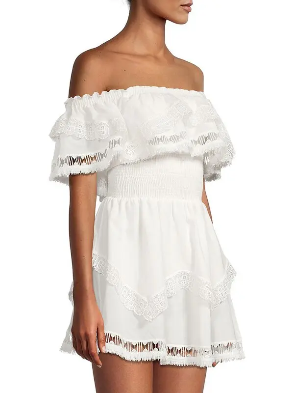 Peixoto Wyatt Lace-trim Dress - White