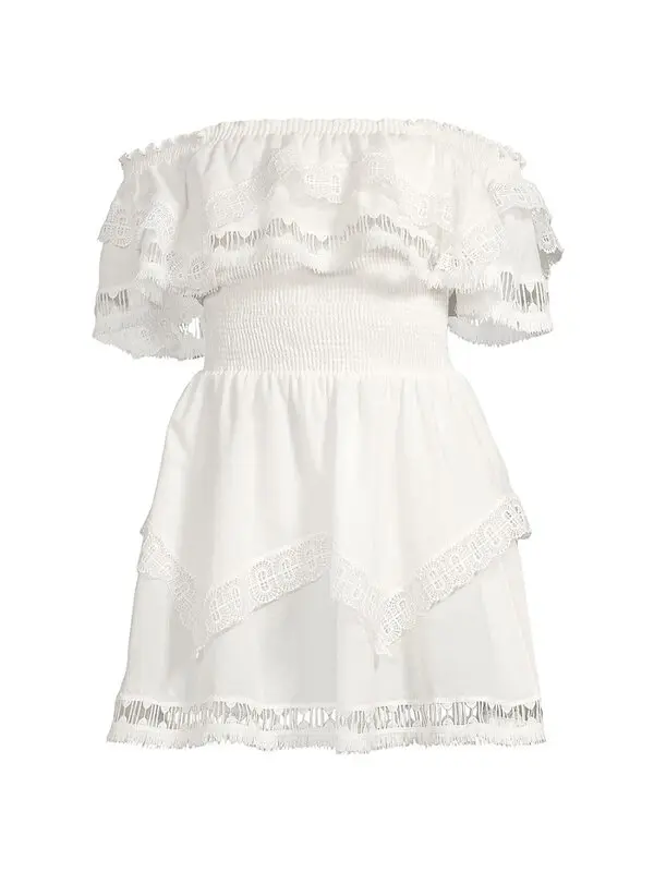 Peixoto Wyatt Lace-trim Dress - White