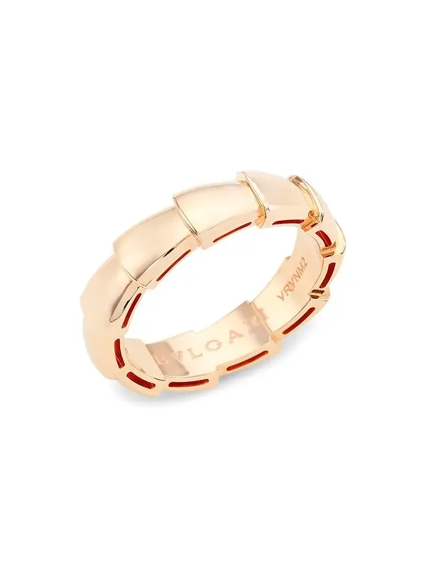 BVLGARI Serpenti Viper 18k Rose Gold Band Ring - Pink Gold