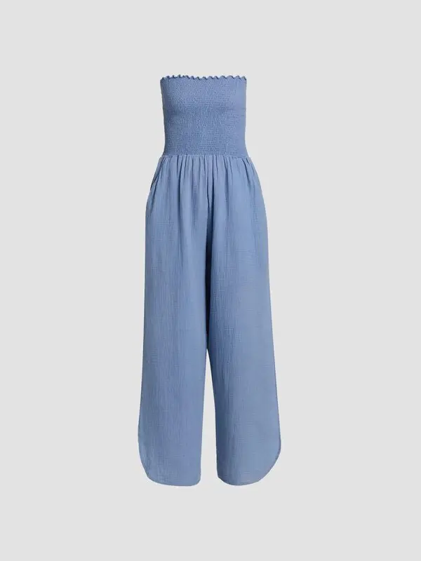 Peixoto Harriet Strapless Jumpsuit - Riverside Blue Iris