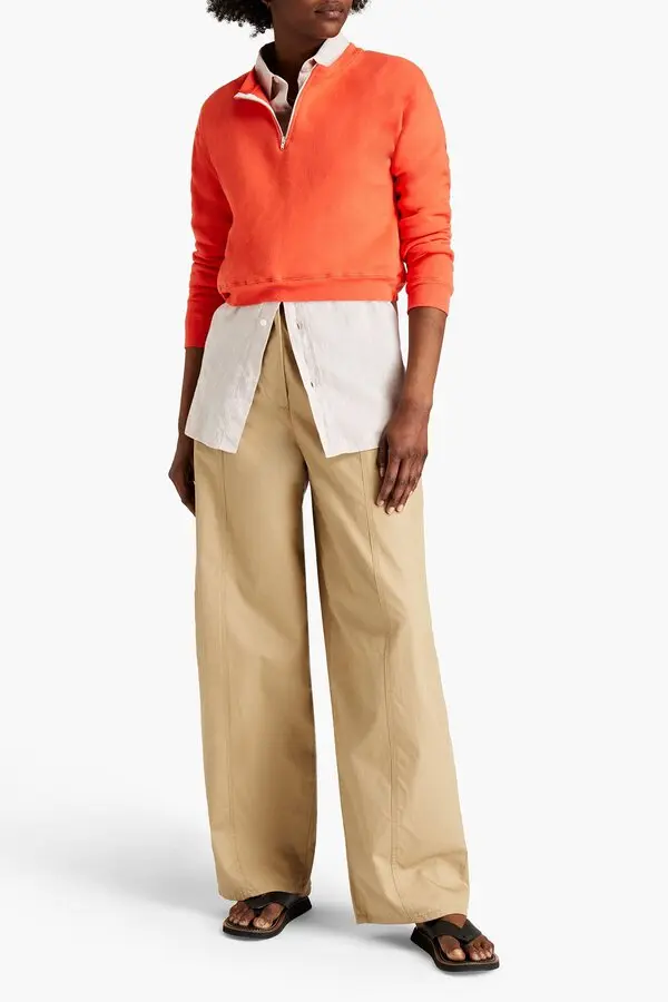 Monrow Cropped Fleece Sweatshirt