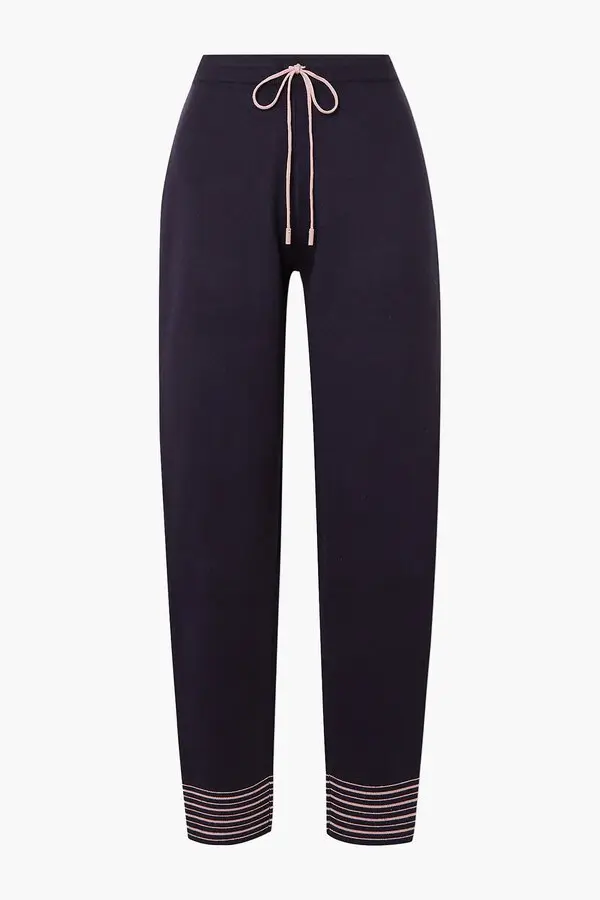 ROKSANDA Ponzo Striped Knitted Track Pants - Navy