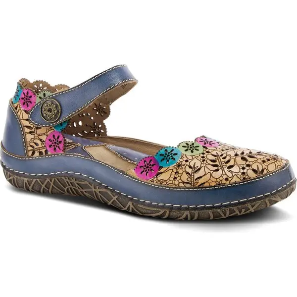 SPRING STEP SHOES Kysandra Fleur Mary Jane Flat - Blue Multi