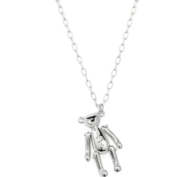 AMBUSH Teddy Bear Pendant Sterling Necklace - Silver