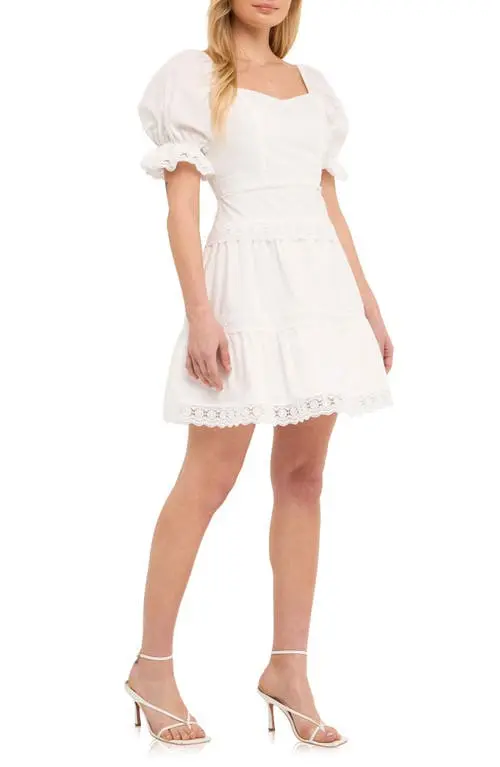 Endless Rose Lace Trim Mini Dress