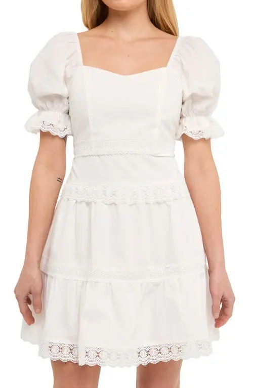 Endless Rose Lace Trim Mini Dress