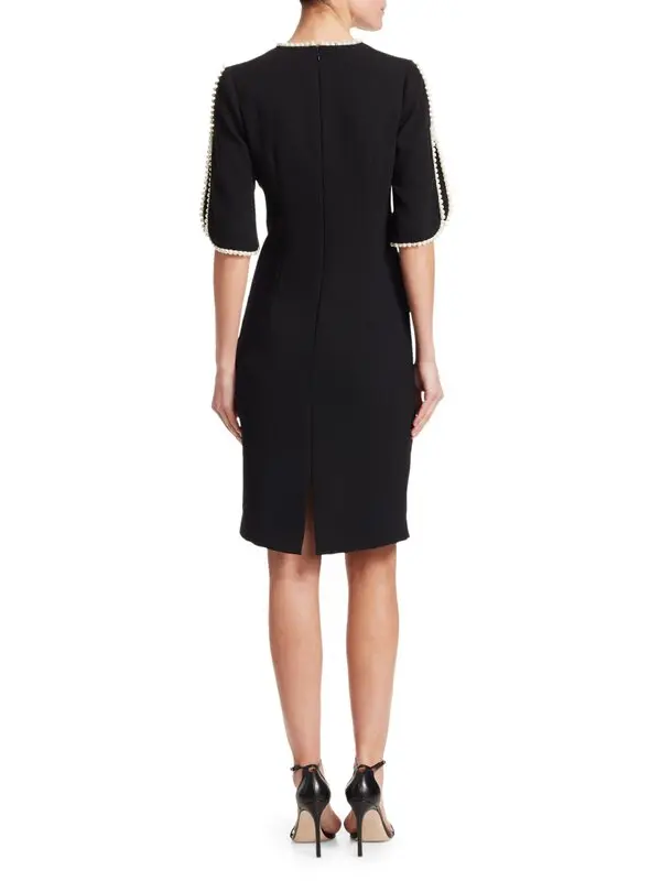 Rickie Freeman For Teri Jon Embellished Slit Sleeve Sheath Dress